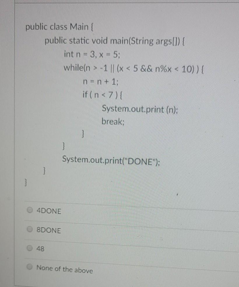 Solved public class Main public static void main(String | Chegg.com