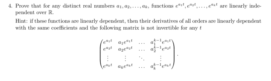 Prove that for any distinct real numbers | Chegg.com