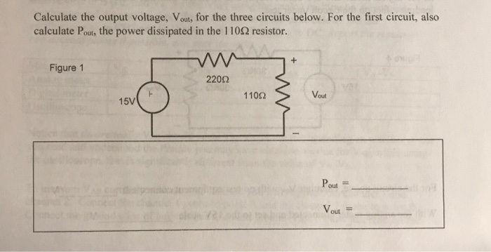 Solved Calculate the output voltage, Vout, for the three | Chegg.com