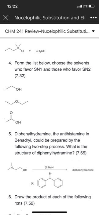 Solved orgo chem 2hi! i have some of these done on a sep | Chegg.com