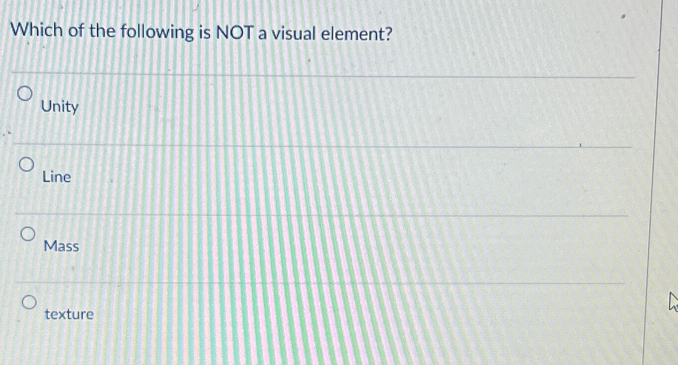 Solved Which of the following is NOT a visual | Chegg.com