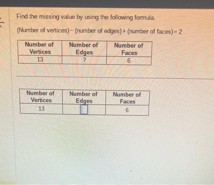 Solved Find the missing value by using the following | Chegg.com