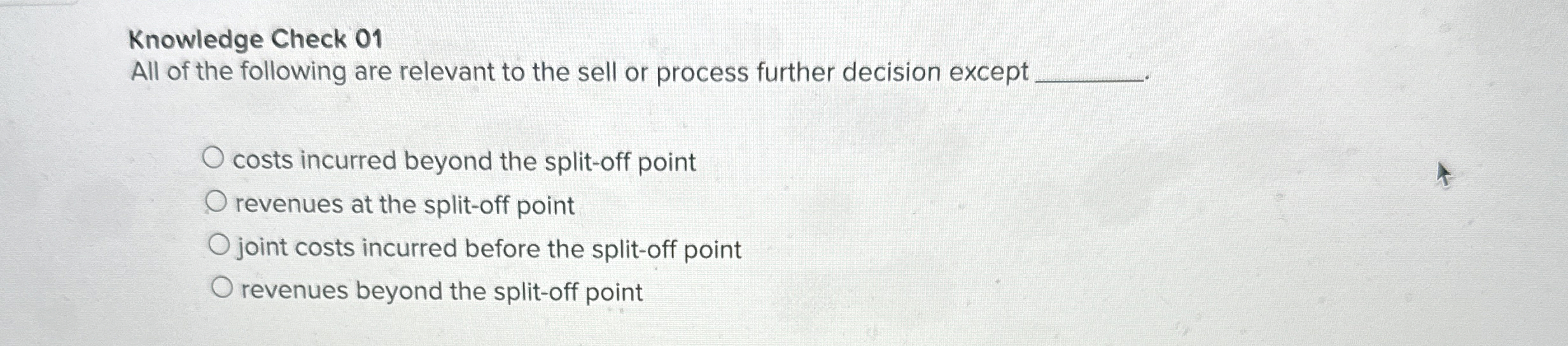 Solved Knowledge Check 01All of the following are relevant | Chegg.com