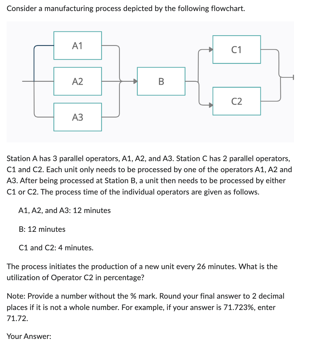 Solved Consider a manufacturing process depicted by the | Chegg.com