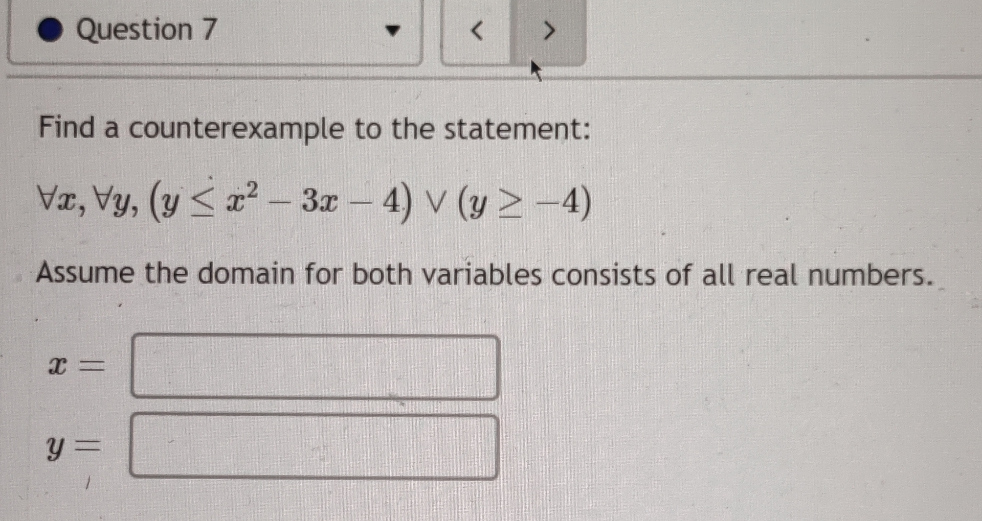 Solved Question 7Find a counterexample to the | Chegg.com
