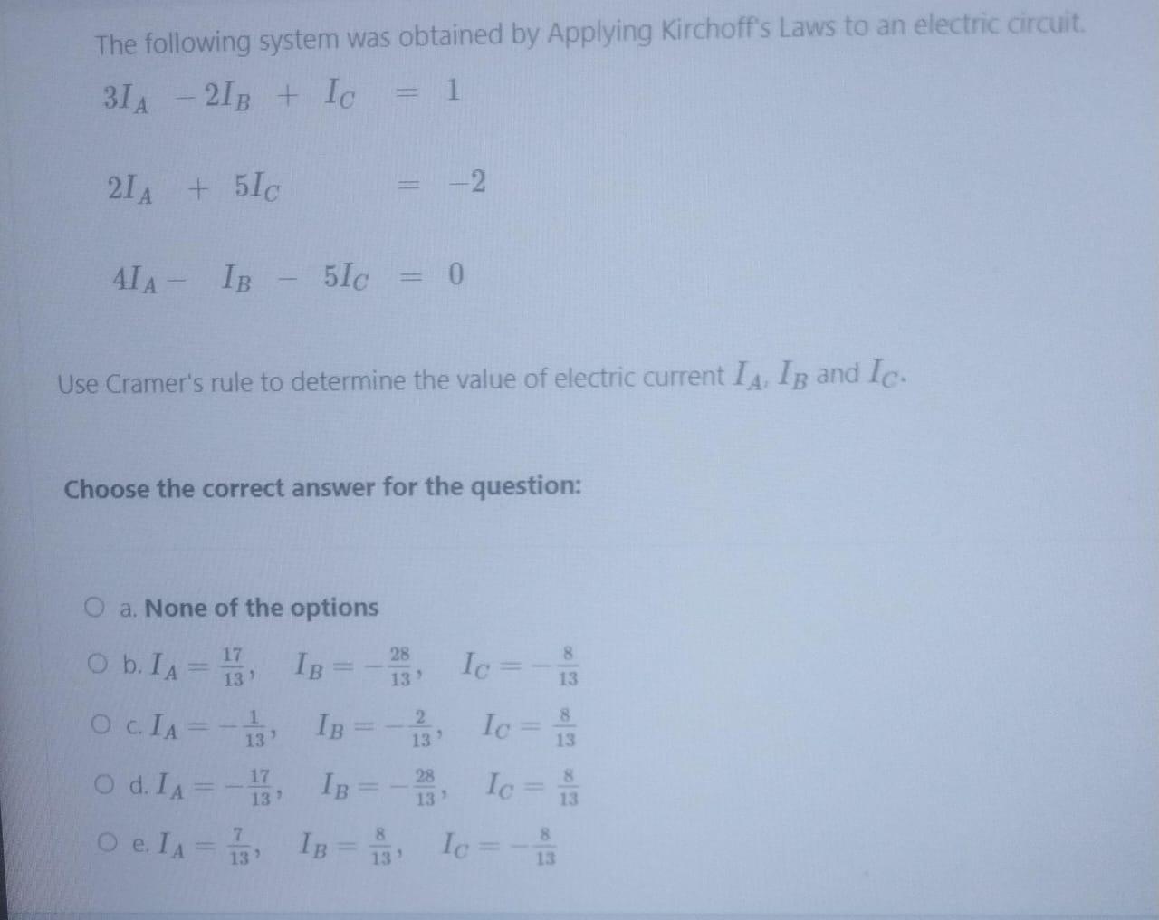 Solved The following system was obtained by Applying | Chegg.com