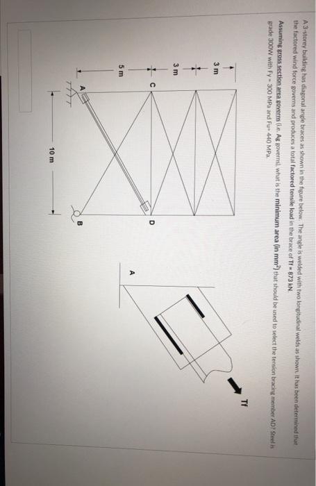 Solved A 3-storey building has diagonal angle braces as | Chegg.com