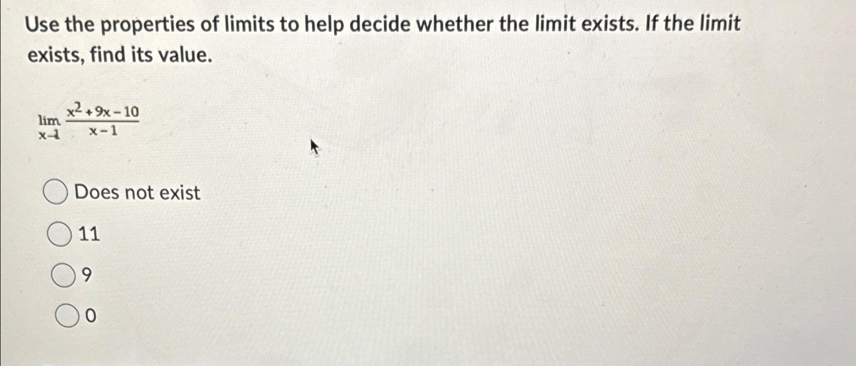 Solved Use the properties of limits to help decide whether | Chegg.com