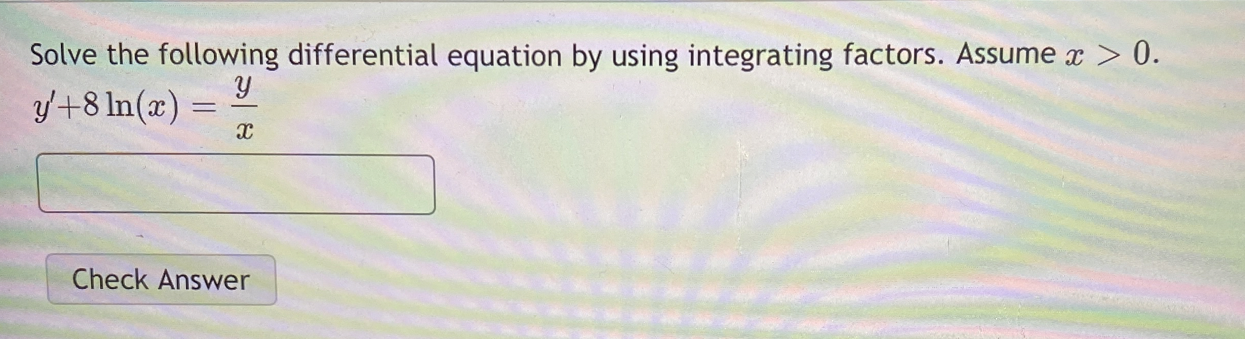 Solved Solve the following differential equation by using | Chegg.com