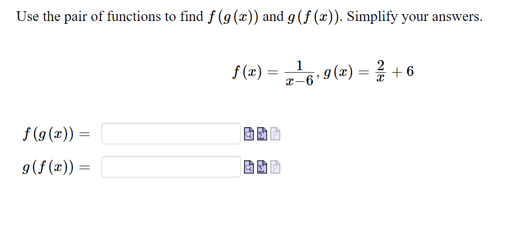 Solved Use the pair of functions to find f(g(x)) ﻿and | Chegg.com