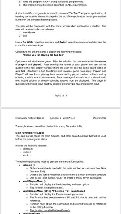 Solved 5. Write the program in C++, asing structured | Chegg.com