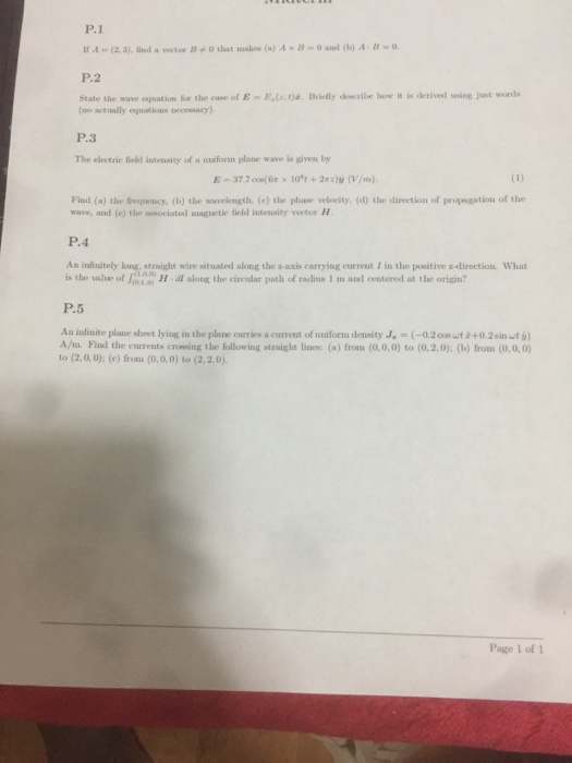 Solved P.1 If A-(2,3), find a vector B0 that makes (a) A x | Chegg.com