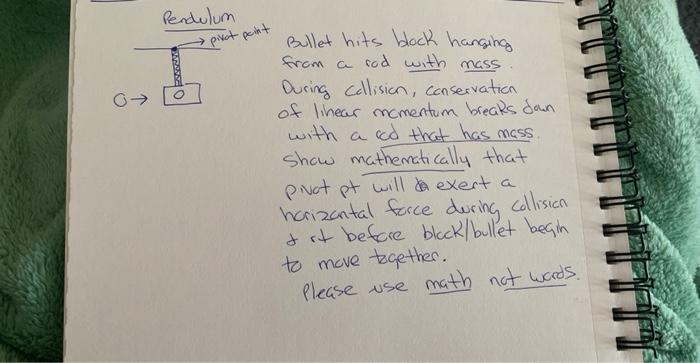 Solved Bullet hits block hanging from a rod with mass During | Chegg.com