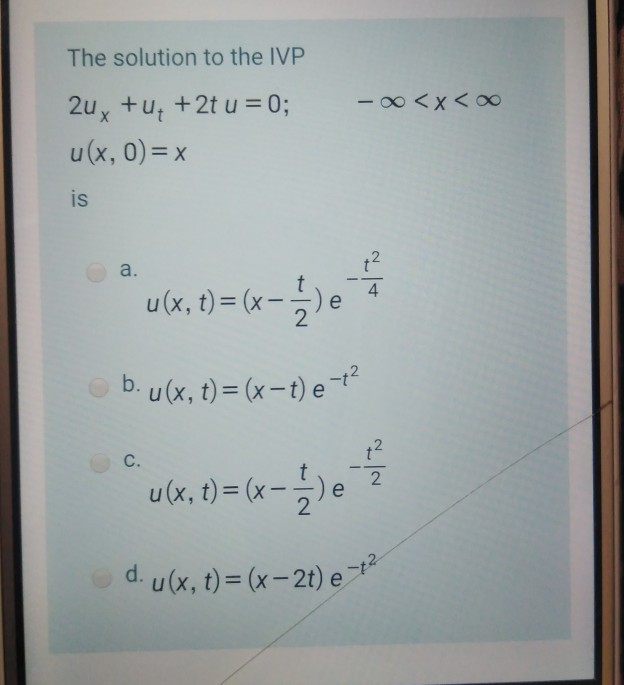Solved The solution to the IVP - 0 | Chegg.com