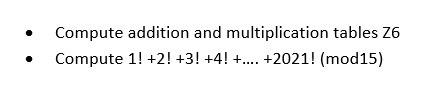 Solved Compute addition and multiplication tables Z6 Compute | Chegg.com