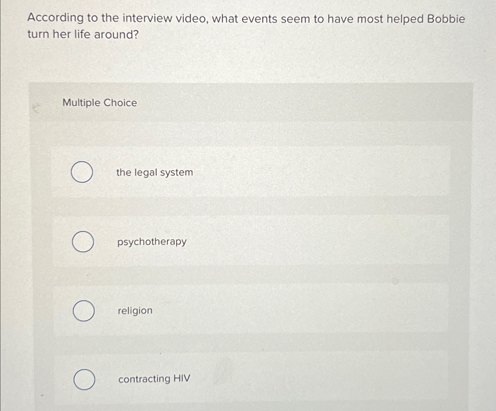 Solved According to the interview video, what events seem to | Chegg.com