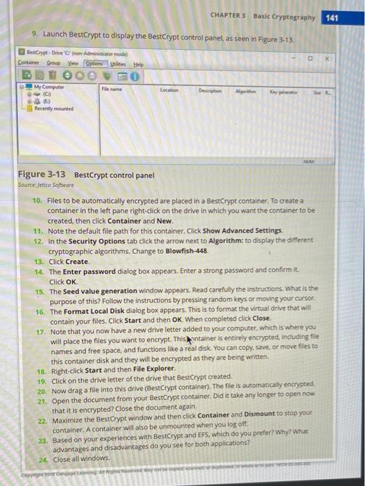 Solved Project 3-5: Using BestCrypt Third-party software | Chegg.com