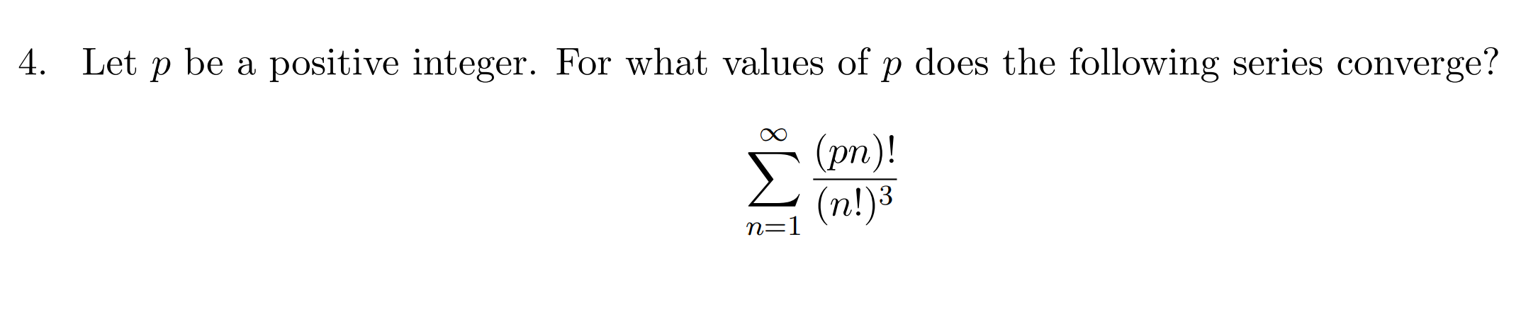 Solved Let p ﻿be a positive integer. For what values of p | Chegg.com