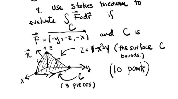 Solved evaluate S Fodi 9. Use stokes theorem to if C F * F = | Chegg.com