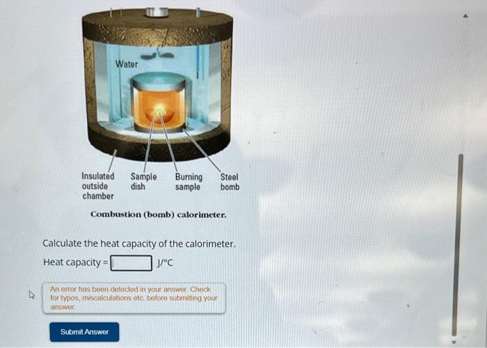Solved A bomb calorimeter, or constant volume calorimeter, | Chegg.com