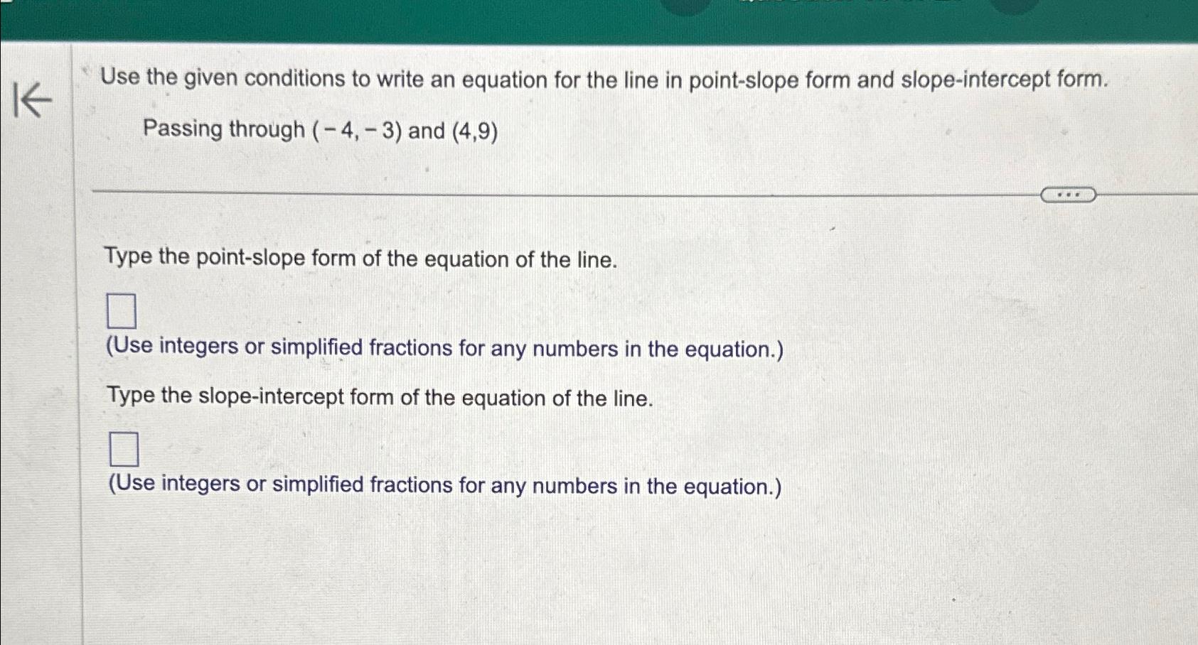 Solved Use the given conditions to write an equation for the | Chegg.com