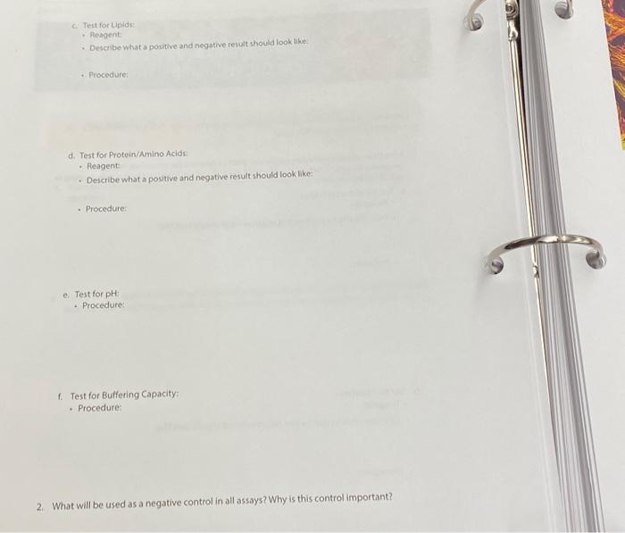 Solved 1. Read through each procedure below and BRIEFLY | Chegg.com