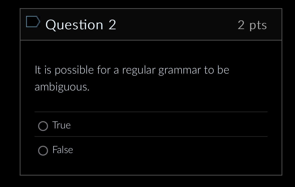 Solved Question 2It is possible for a regular grammar to | Chegg.com