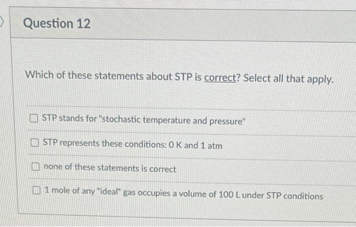 Solved 3 Question 12 Which of these statements about STP is | Chegg.com