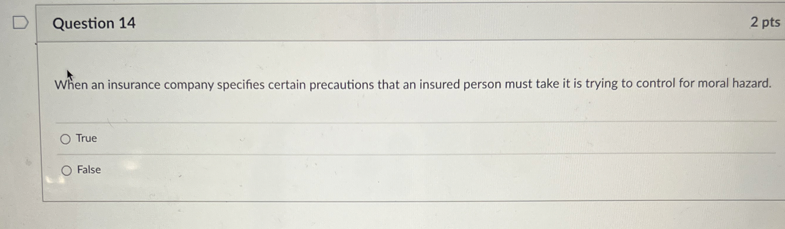 Solved Question 142 ﻿ptsWhen an insurance company specifies | Chegg.com