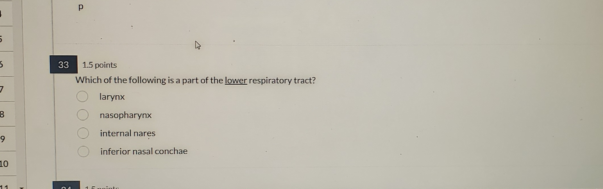Solved p33,1.5 ﻿pointsWhich of the following is a part of | Chegg.com