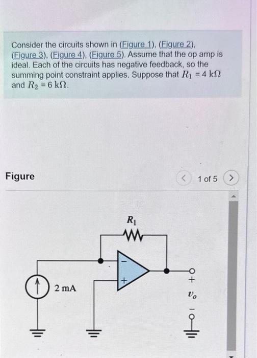 Solved Consider the circuits shown in (Figure 1), (Figure | Chegg.com