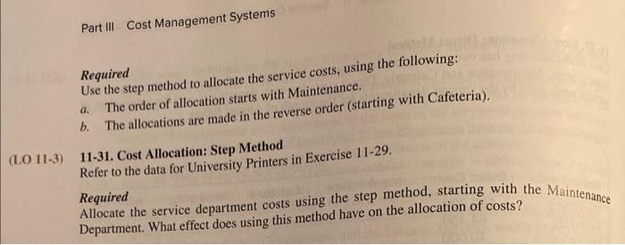 Solved 11-29. Cost Allocation: Direct Method University | Chegg.com