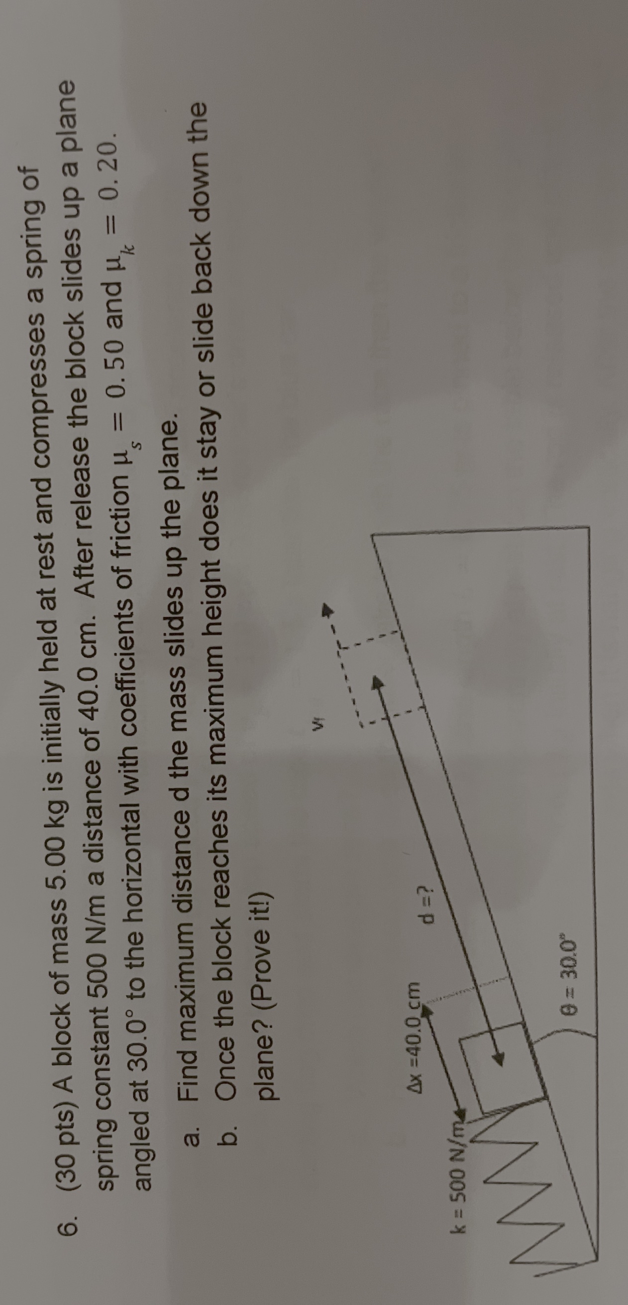Solved ( 30 ﻿pts ) ﻿A block of mass 5.00 ﻿kg is initially | Chegg.com