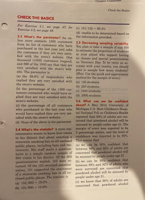 Solved Chapter 3 Exercises Check the Basics CHECK THE BASICS | Chegg.com