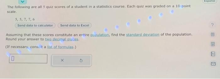 Solved The following are all 5 quiz scores of a student in a | Chegg.com