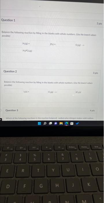 Solved Balance the foliowing reaction by filing in the banks | Chegg.com