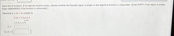 Solved Solve the UP problem. If no optimal solution exists, | Chegg.com