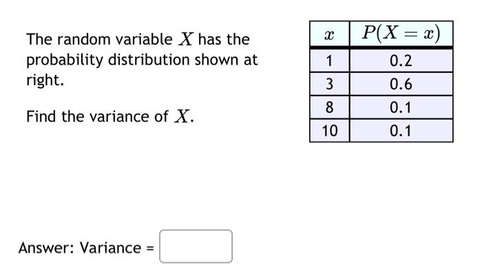 Solved The random variable X has the probability | Chegg.com