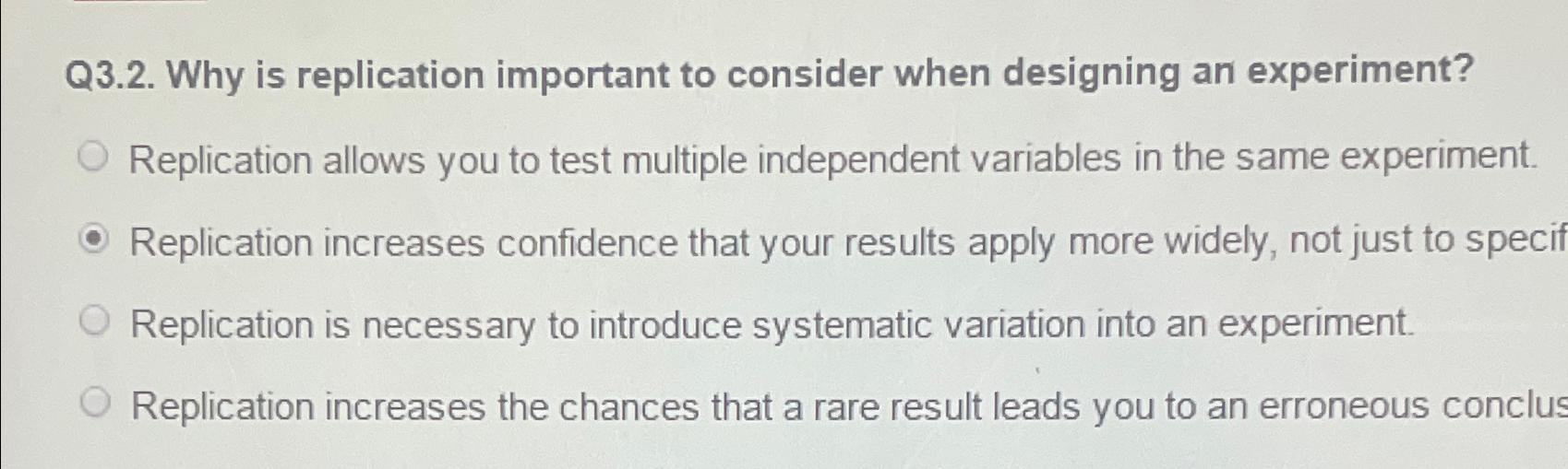 Solved Q3.2. ﻿Why is replication important to consider when | Chegg.com