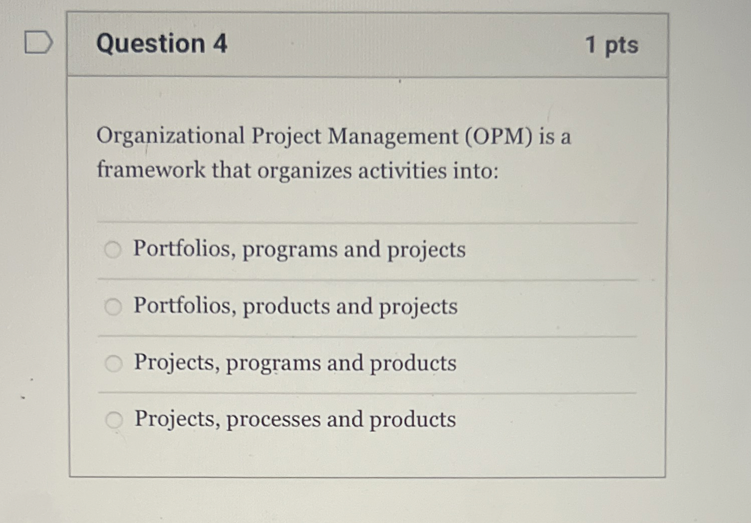 Solved Question 41 ﻿ptsOrganizational Project Management | Chegg.com