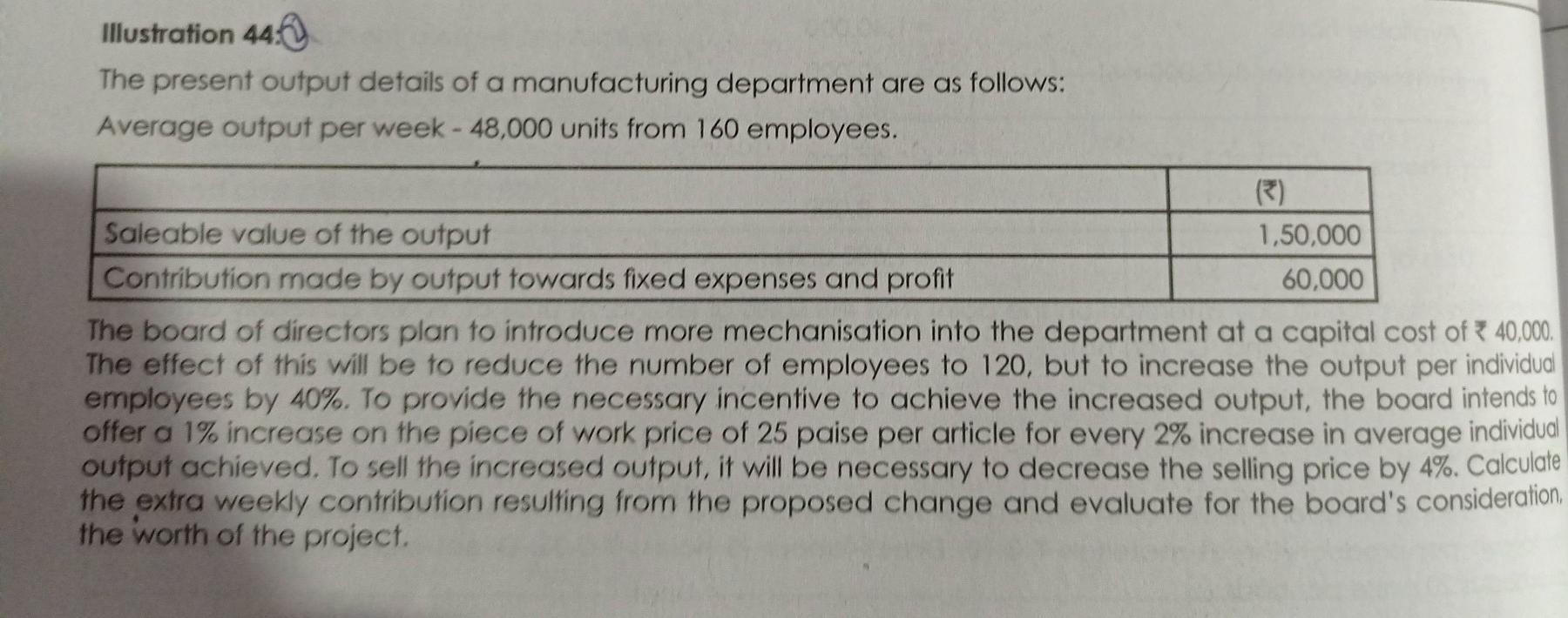 Solved Illustration 44. The present output details of a | Chegg.com