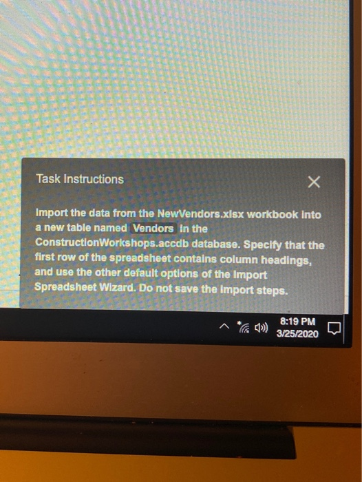 Solved Task Instructions Х Import the data from the | Chegg.com