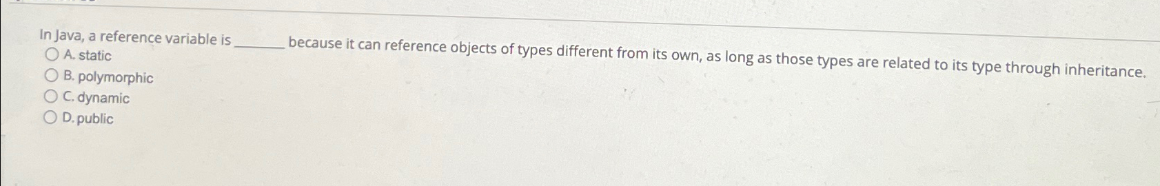 Solved In Java A Reference Variable Isa ﻿static Because It