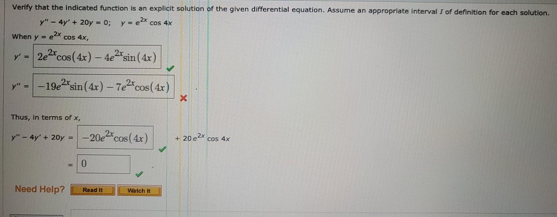 Solved Verify that the indicated function is an explicit | Chegg.com