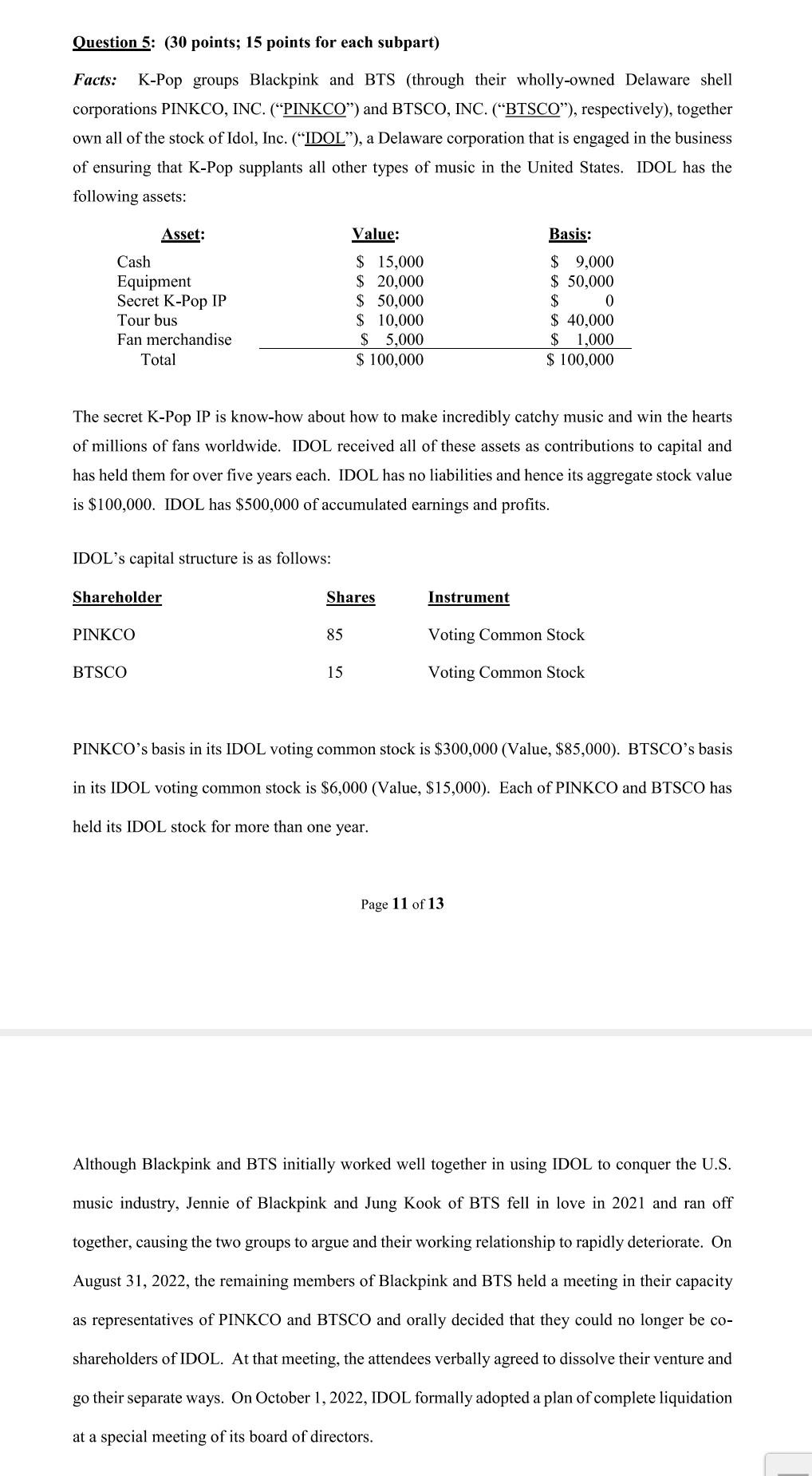 Question 5: (30 points; 15 points for each subpart) | Chegg.com