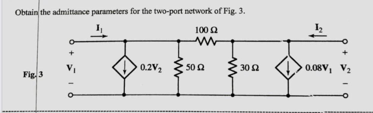 Solved Obtain the admittance parameters for the two-port | Chegg.com