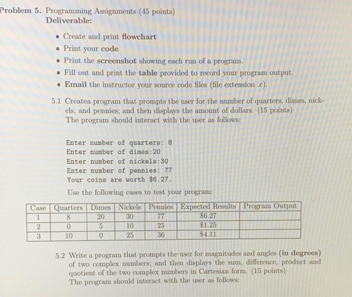 Solved Problem 5. Programming Assignments (45 points) | Chegg.com