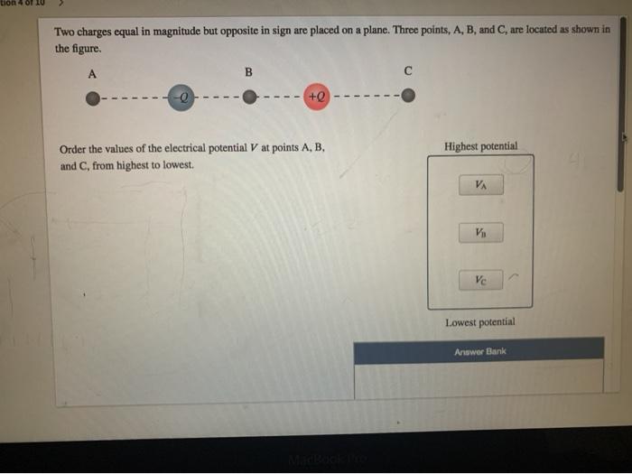 Solved tion of 10 Two charges equal in magnitude but | Chegg.com Solved tion of 10 Two charges equal in magnitude but | Chegg.com