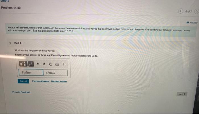 Solved Problem 14.30 8017 Meteor Intrasound Ameteor that | Chegg.com