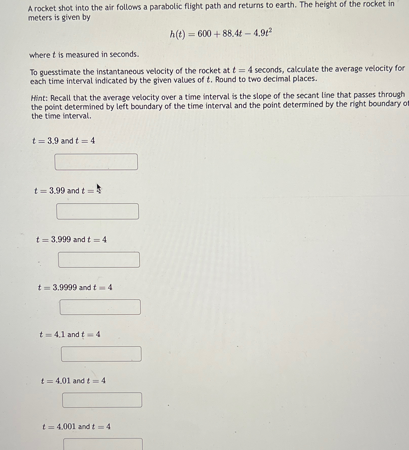 Solved A rocket shot into the air follows a parabolic flight | Chegg.com
